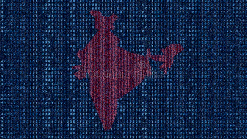 India Map and Network Data Transmission, Communication Technology and ...