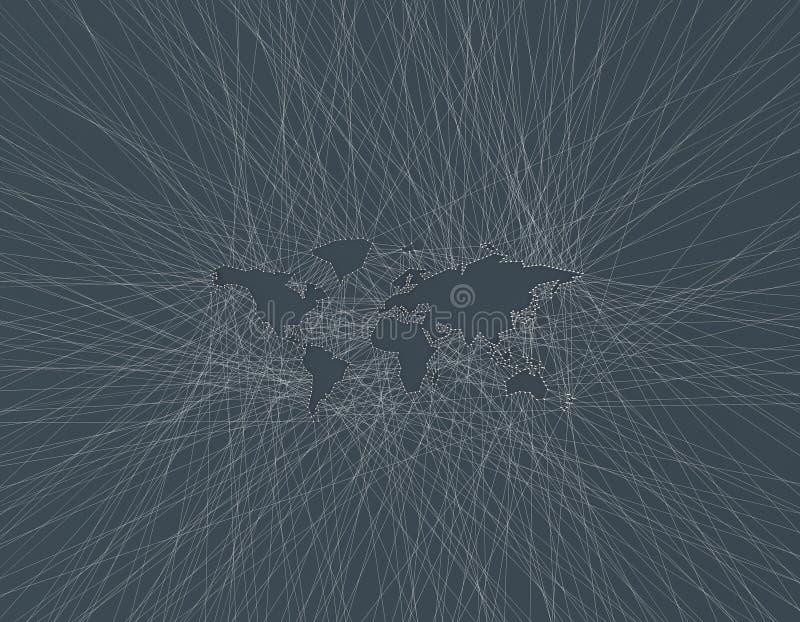 World Map Composed of Network Connections, Transmission and Exchange of ...