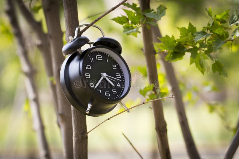 A Black Clock, Time Timer, Alarm Clock Stock Photo - Image of hour ...