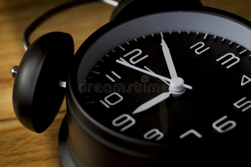 A Black Clock, Time Timer, Alarm Clock Stock Image - Image of retro ...