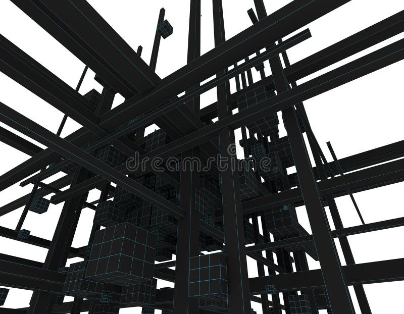 Cube Building Structure, Structure and Line, Data Technology Stock ...