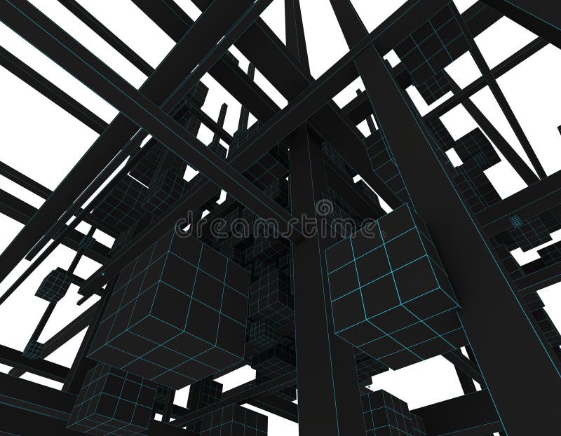 Cube Building Structure, Structure and Line, Data Technology Stock ...