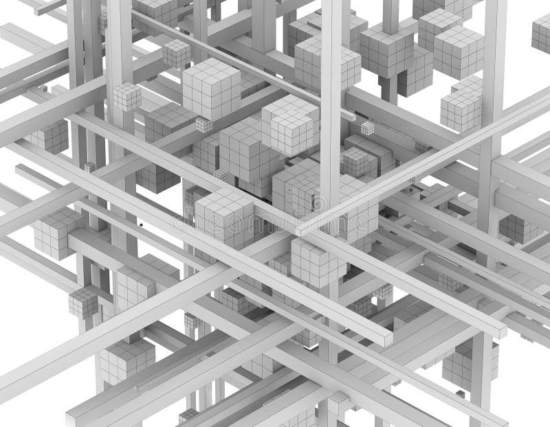 Cube Building Structure, Structure and Line, Data Technology Stock ...