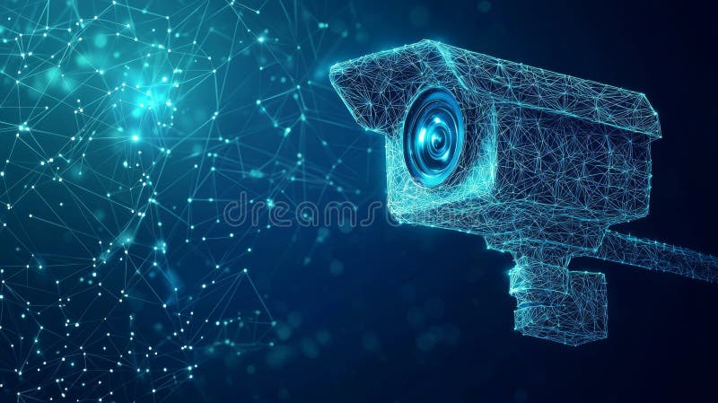 Represents Security Concepts and CCTV Systems Using a Low Poly ...