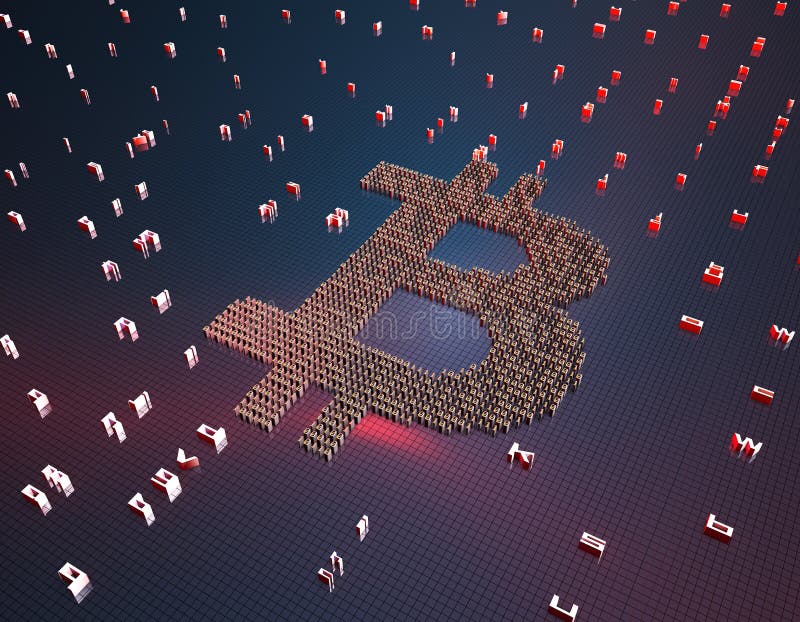 Bitcoin Composed of Binary Code, Network Data Transmission, Program ...