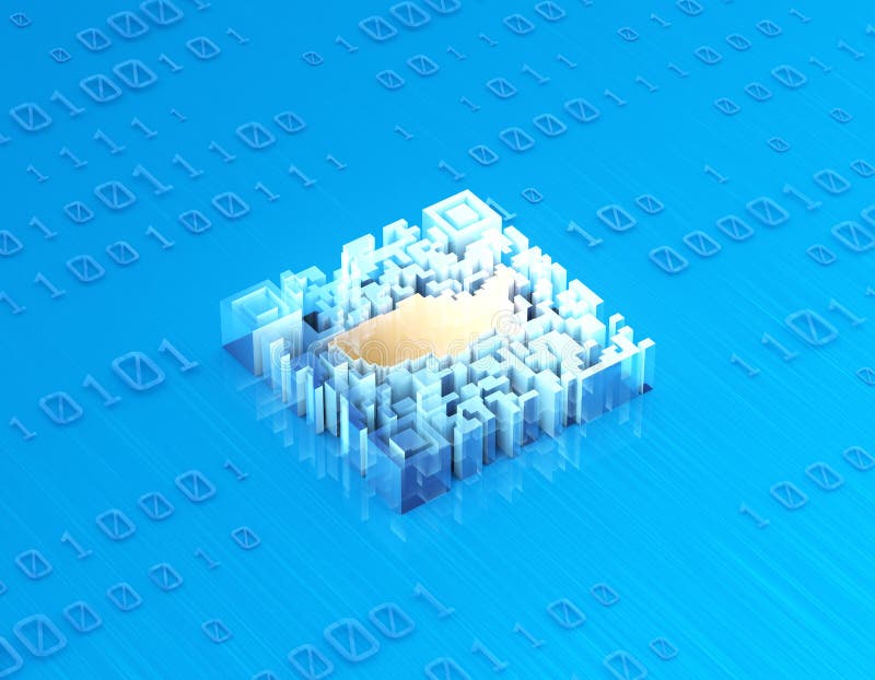 Two-dimensional Code Data Transmission and World Map, Financial ...