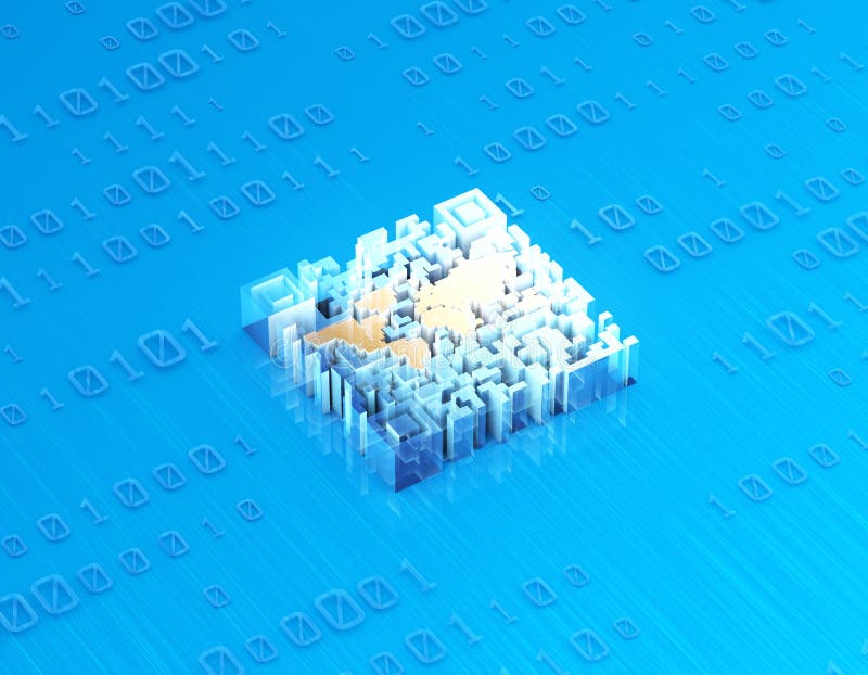 Two-dimensional Code Data Transmission and World Map, Financial ...