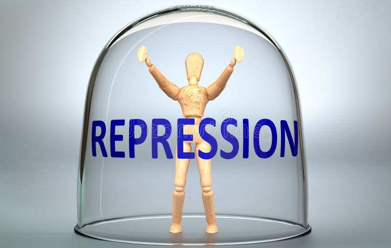 Repression and Human Mind - Pictured As Word Repression Inside a Head ...