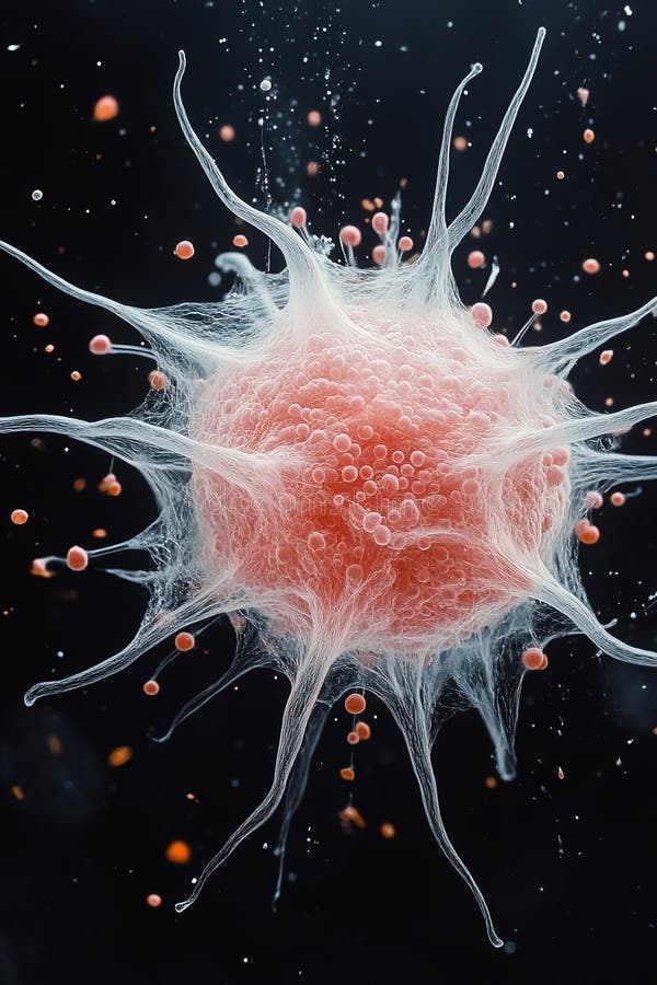 Reproduction Cell Observed Under Microscope Natural Environment Dark ...