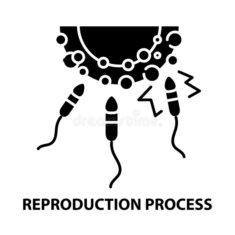 Reproduction Process Icon, Black Vector Sign with Editable Strokes ...