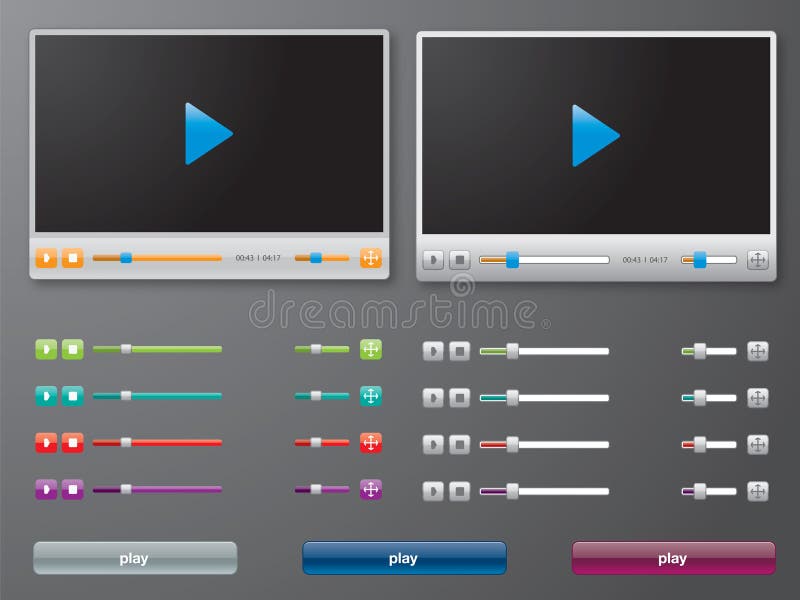 Icono De La Plantilla Del Reproductor Multimedia Ilustración del Vector ...