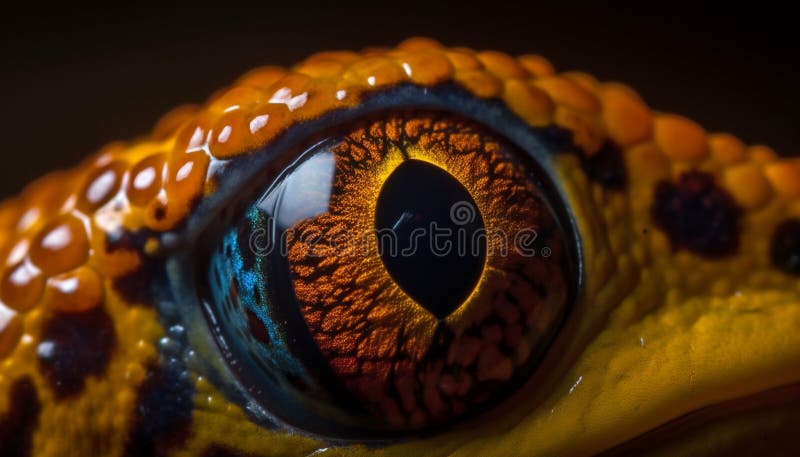 Reptile Eye Staring with Multi Colored Beauty Generated by AI Stock ...