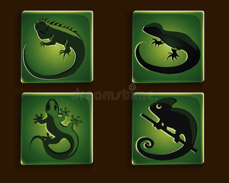 Reptile Icons stock vector. Illustration of chameleon - 40864074