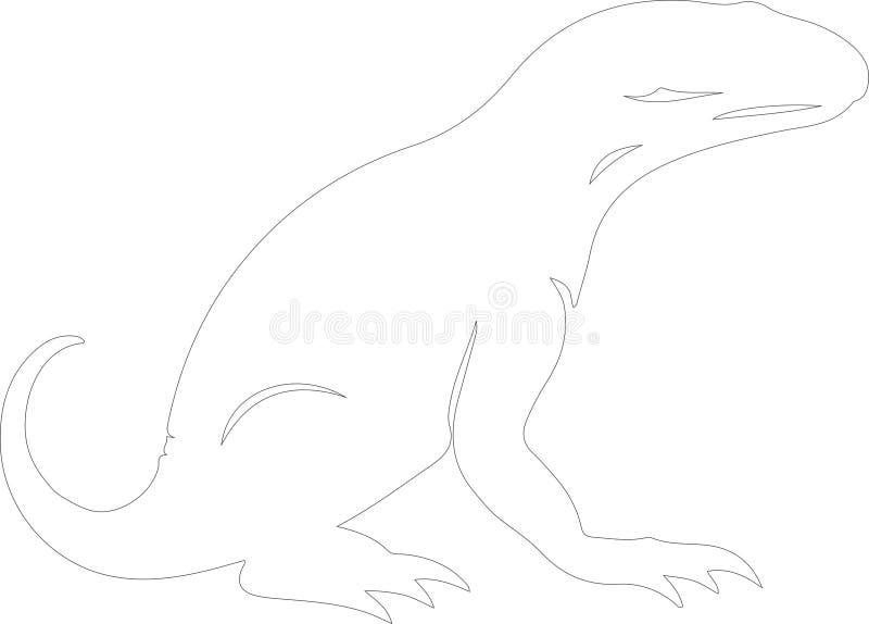 Reptile Outline Silhouette Generative Ai Stock Vector - Illustration of ...