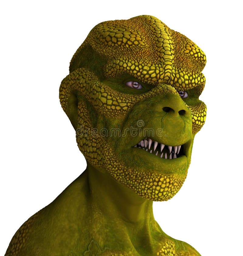 Reptilian Alien Portrait stock illustration. Illustration of scifi ...