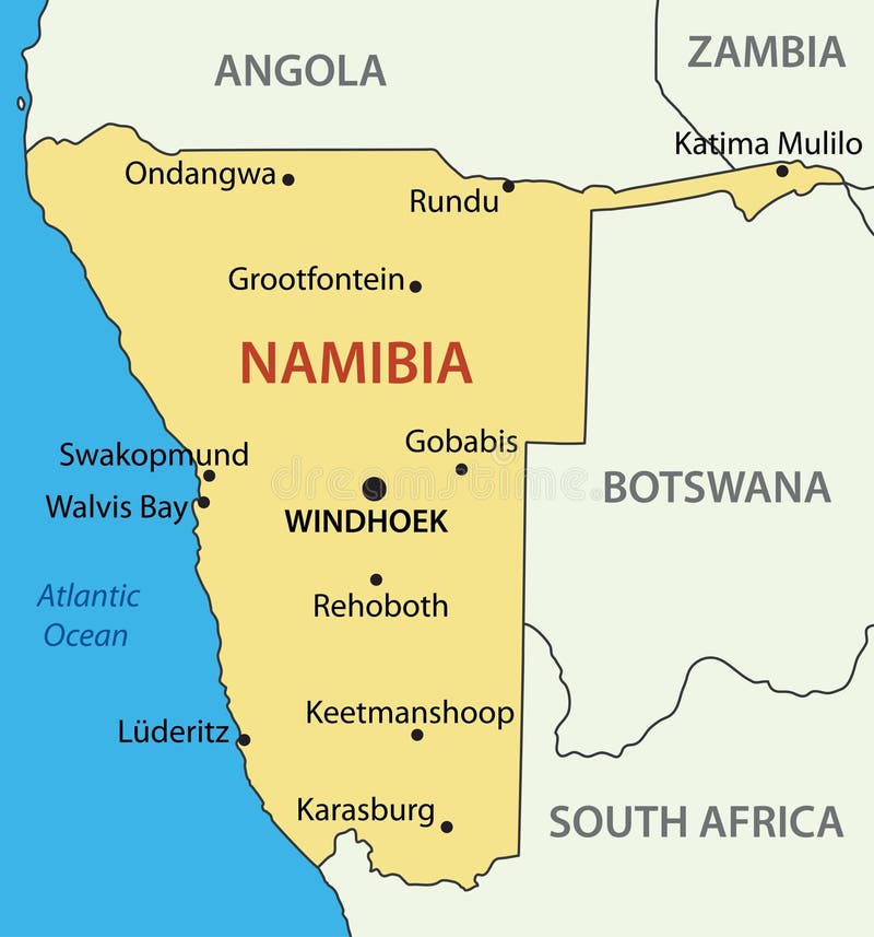 Repubblica Della Namibia - Mappa Vettoriale Illustrazione Vettoriale ...