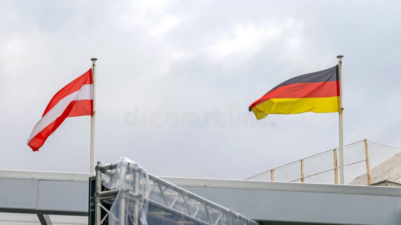 Austria Germany Flags stock image. Image of architecture - 246596613
