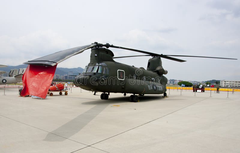 Republic of China Army CH-47D Transport Helicopter Editorial Stock ...