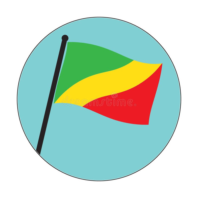 Republic of the Congo Flag Icon Stock Vector - Illustration of label ...
