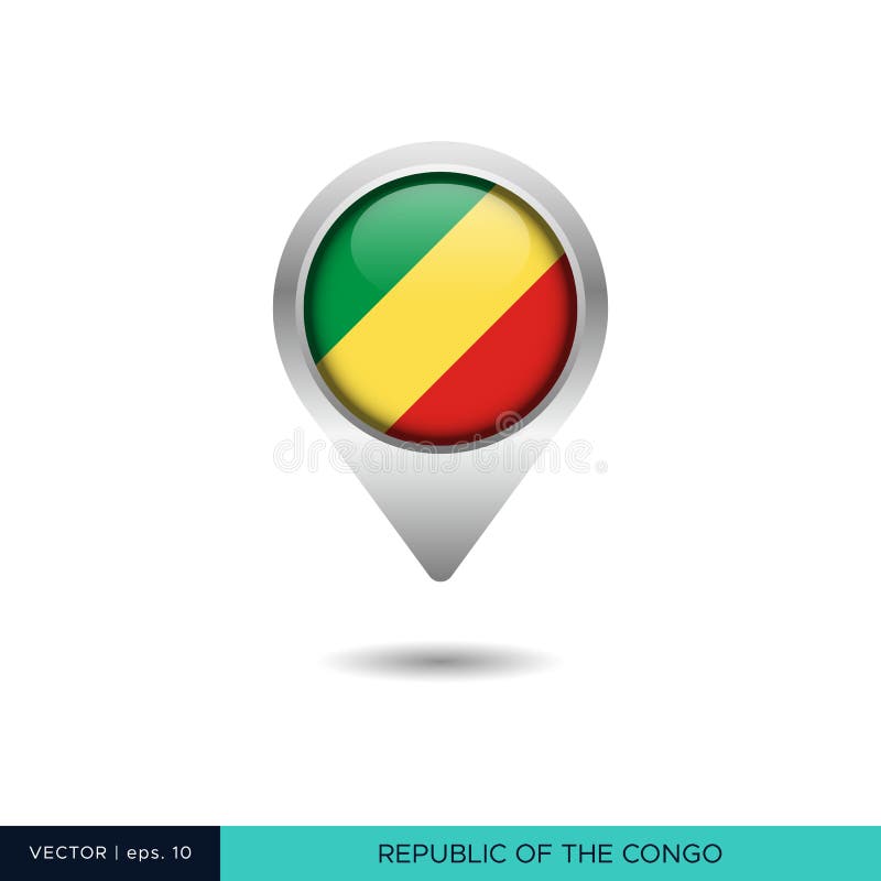 Republic of the Congo Flag Map Pin Vector Design Template. Stock Vector ...