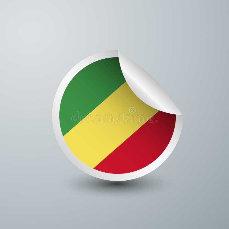 Republic of the Congo Flag with Sticker Design Stock Illustration ...