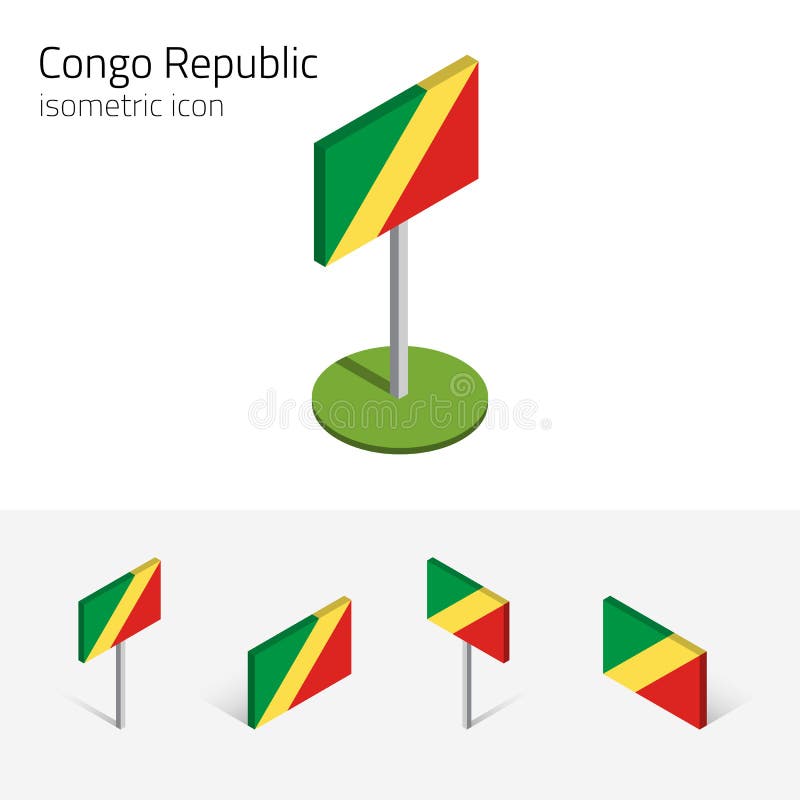 Republic of the Congo Flag, Vector 3D Isometric Flat Icons Stock Vector ...