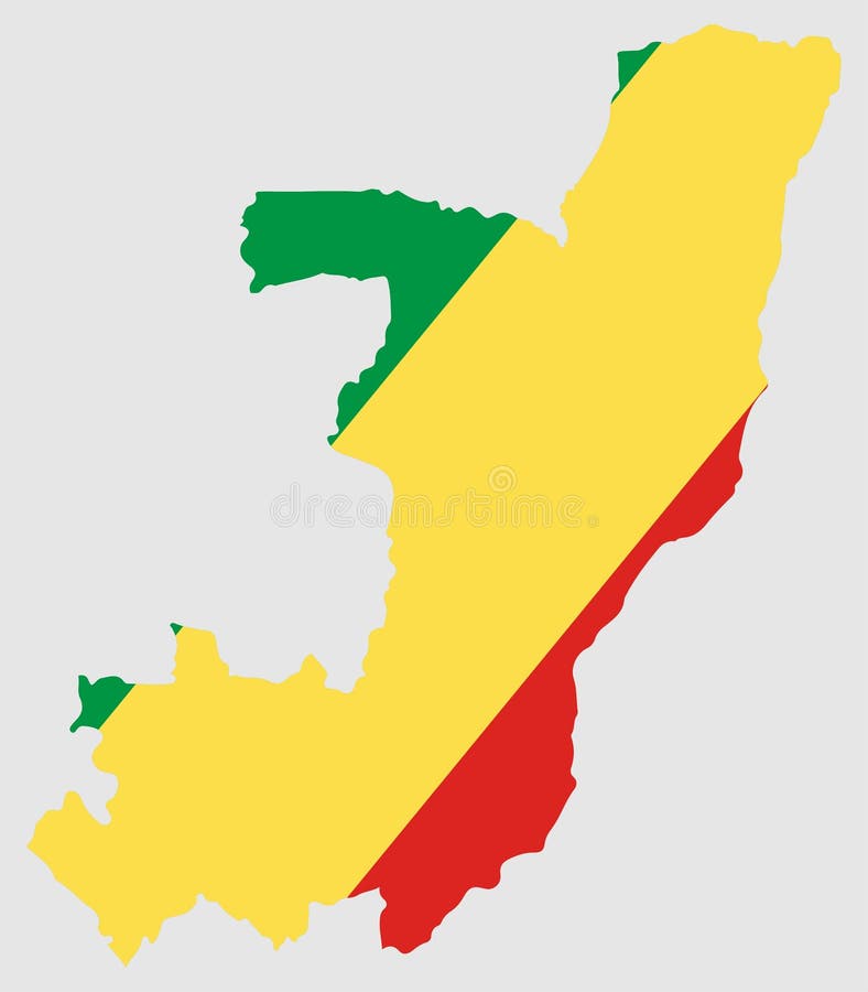 Republic of the Congo Map Flag Vector Stock Vector - Illustration of ...