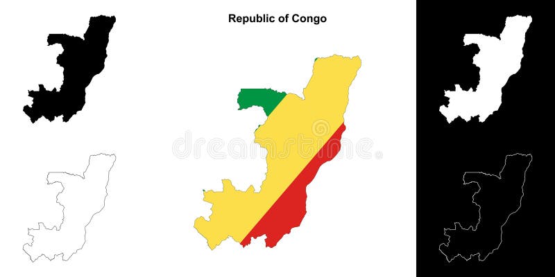 Republic of Congo Outline Map Stock Vector - Illustration of nation ...