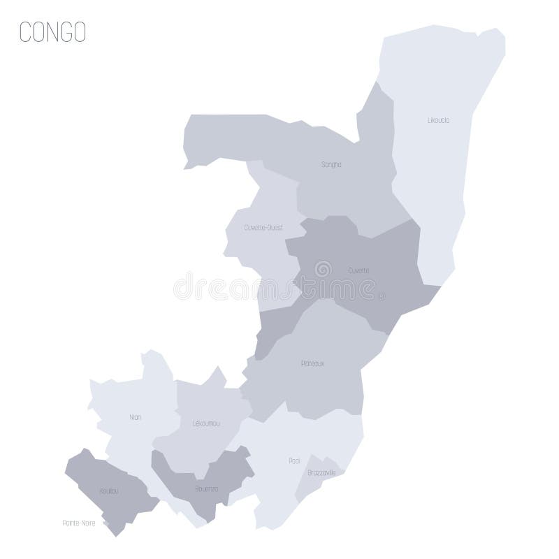 Republic of the Congo Political Map of Administrative Divisions Stock ...