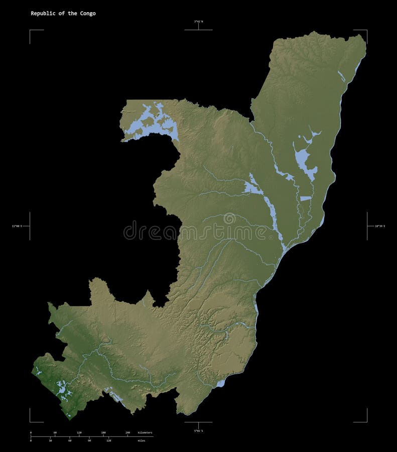 Republic of the Congo Shape on Black. Pale Stock Illustration ...