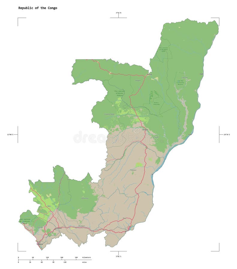Republic of the Congo Shape on White. Topo German Stock Illustration ...