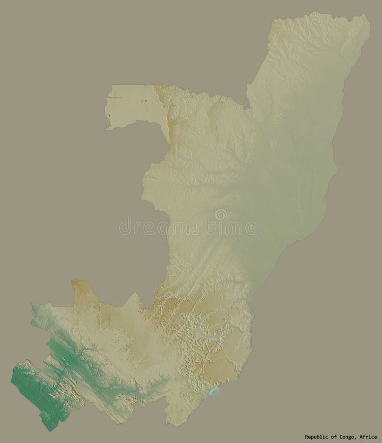 Republic of Congo on Solid. Relief Stock Illustration - Illustration of ...