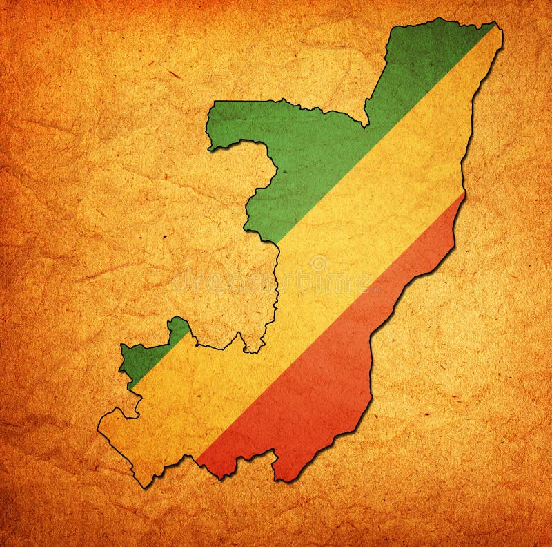 Republic of Congo Territory with Flag Stock Illustration - Illustration ...