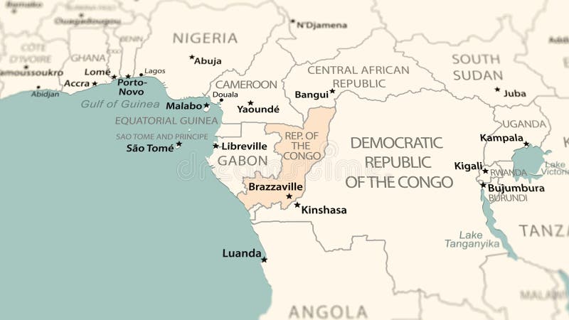 Republic of the Congo on the World Map Stock Image - Image of land ...