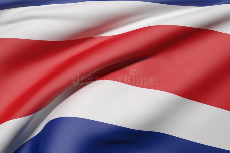 Republic of Costa Rica Flag Waving Stock Illustration - Illustration of ...