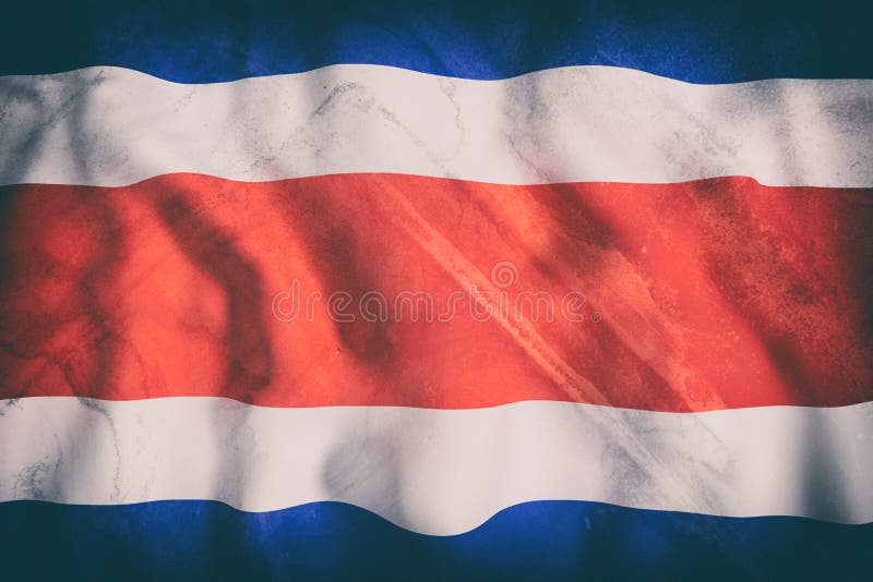 Republic of Costa Rica Flag Waving Stock Illustration - Illustration of ...
