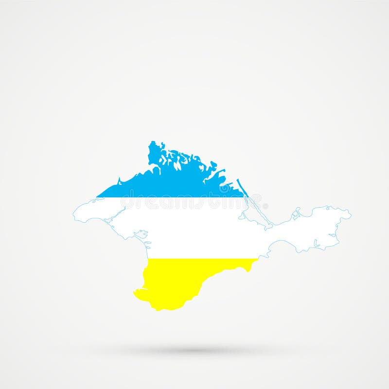 Republic of Crimea Map in Crimean Karaites Flag Colors, Editable Vector ...