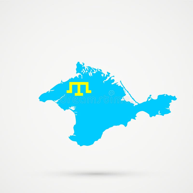 Republic of Crimea Map in Crimean Tatars Flag Colors, Editable Vector ...
