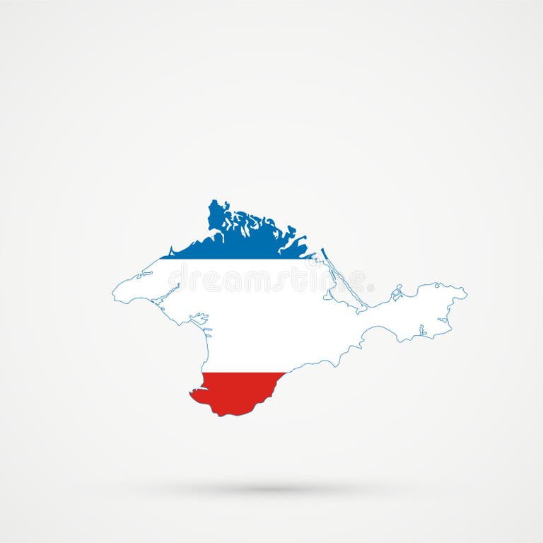 Republic of Crimea Map in Republic of Crimea Flag Colors, Editable ...