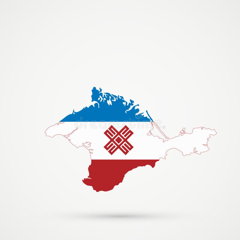 Republic of Crimea Map in Mari El Flag Colors, Editable Vector Stock ...