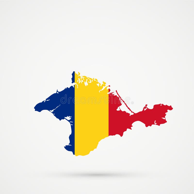 Republic of Crimea Map in Romania Flag Colors, Editable Vector Stock ...