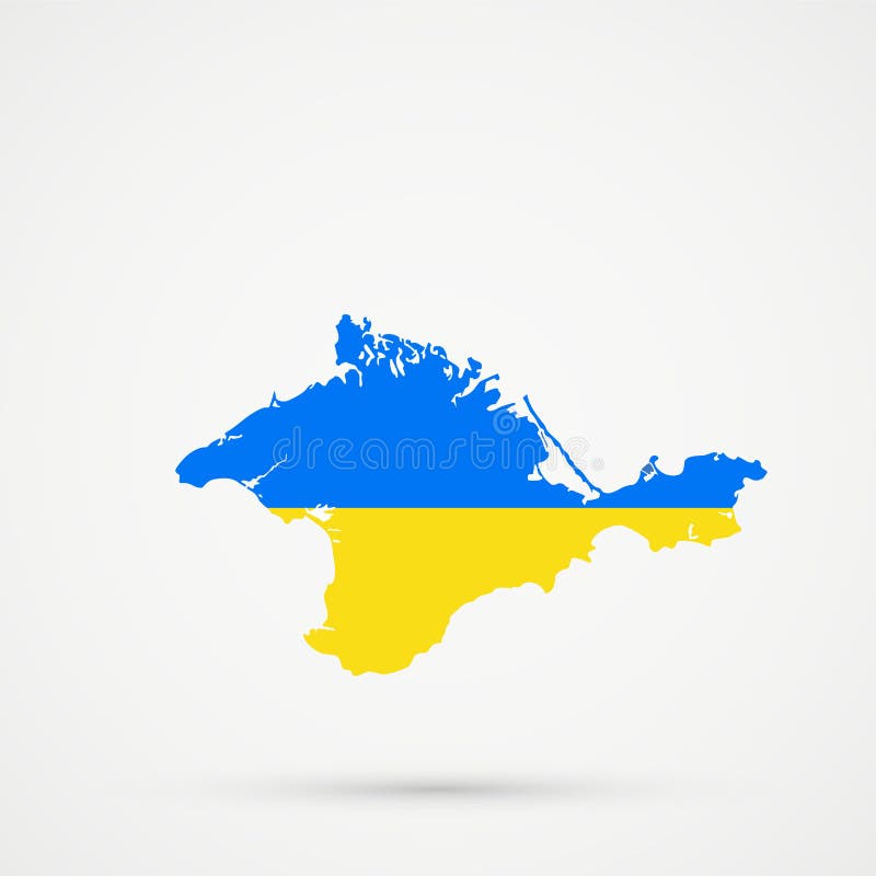 Republic of Crimea Map in Ukraine Flag Colors, Editable Vector Stock ...