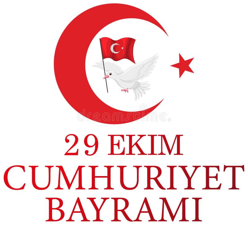 Republic Day of Turkey Text Design Stock Vector - Illustration of ...