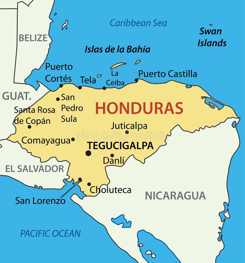 Republic of Honduras - Map - Vector Stock Vector - Illustration of ...