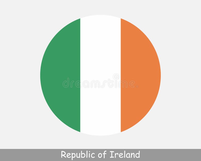 Republic of Ireland Round Circle Flag. Irish Circular Button Banner ...