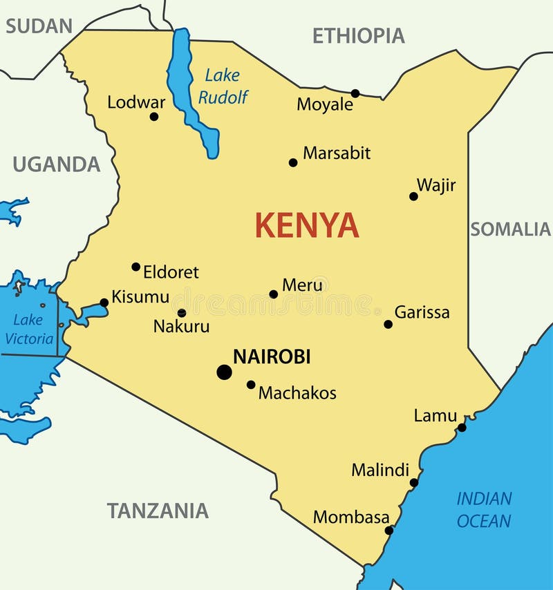 Republic of Kenya - Vector Map Stock Vector - Illustration of blue ... Republic of Kenya - Vector Map Stock Vector - Illustration of blue ...