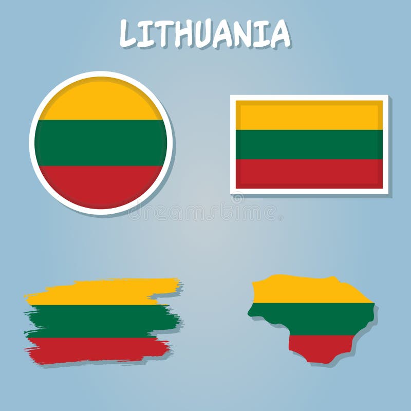 Republic of Lithuania Vector Map, Flag, Borders, Mask , Capital, Area ...