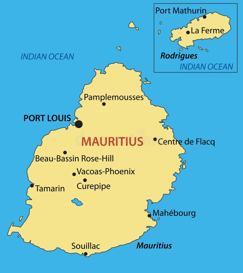 Ilhas Mauritius E Rodrigues Mapeiam Vetor Isolado Em Fundo Branco ...