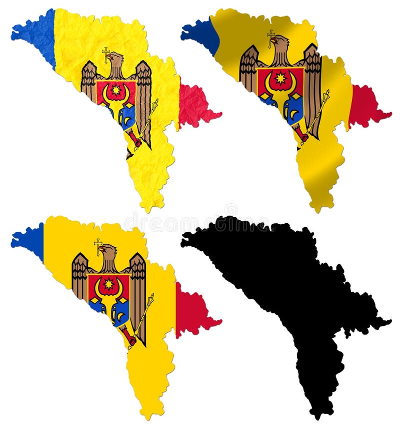 Republic of Moldova Flag Over Map Stock Illustration - Illustration of ...
