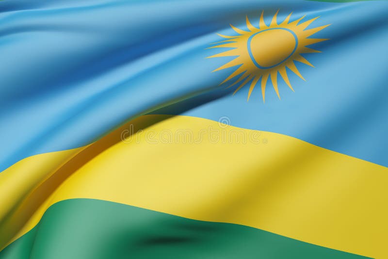 Republic of Rwanda Flag Waving Stock Illustration - Illustration of ...